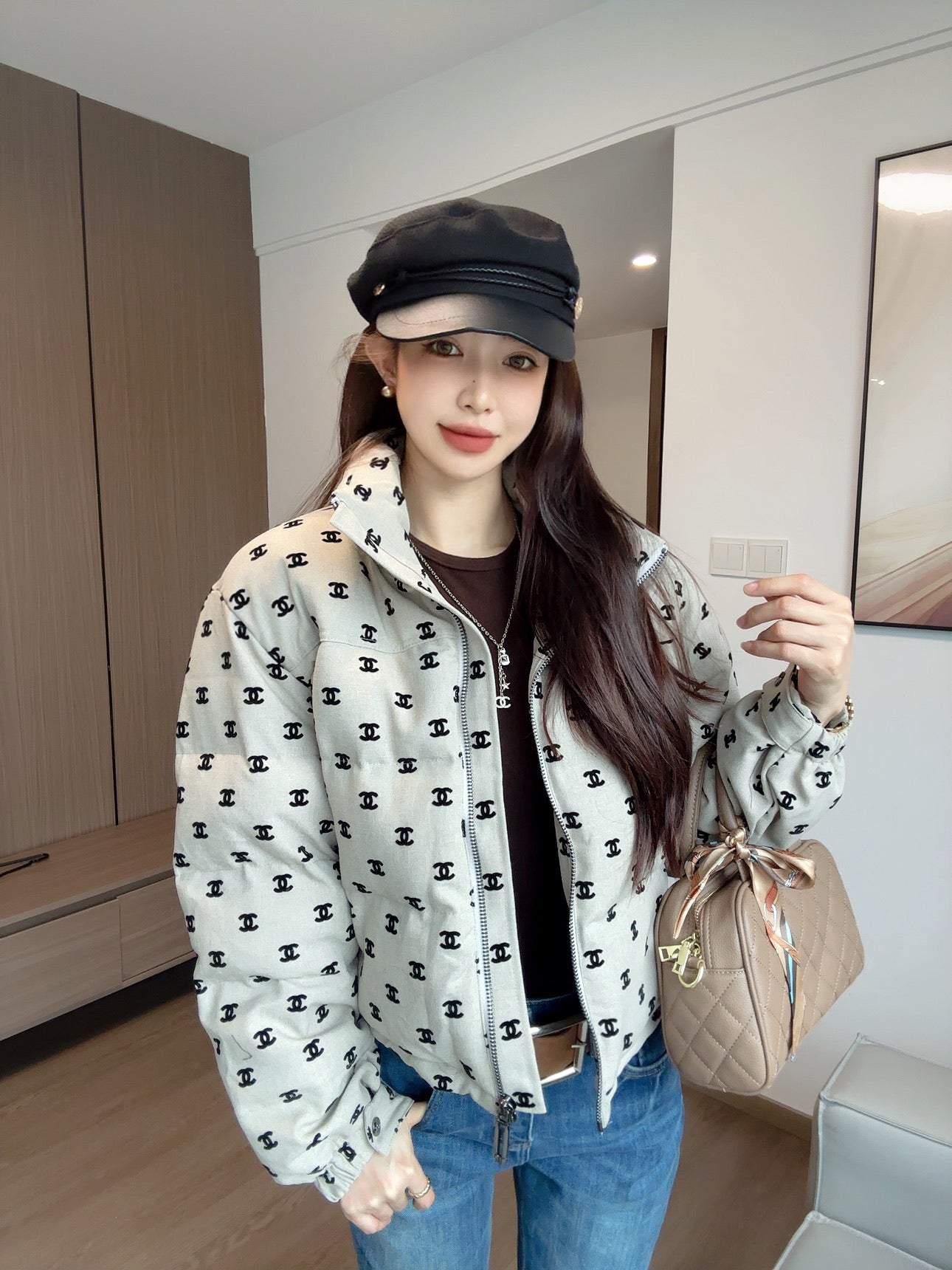 New Chanel Short Down Jacket Light Caramel – Mila Berlucci